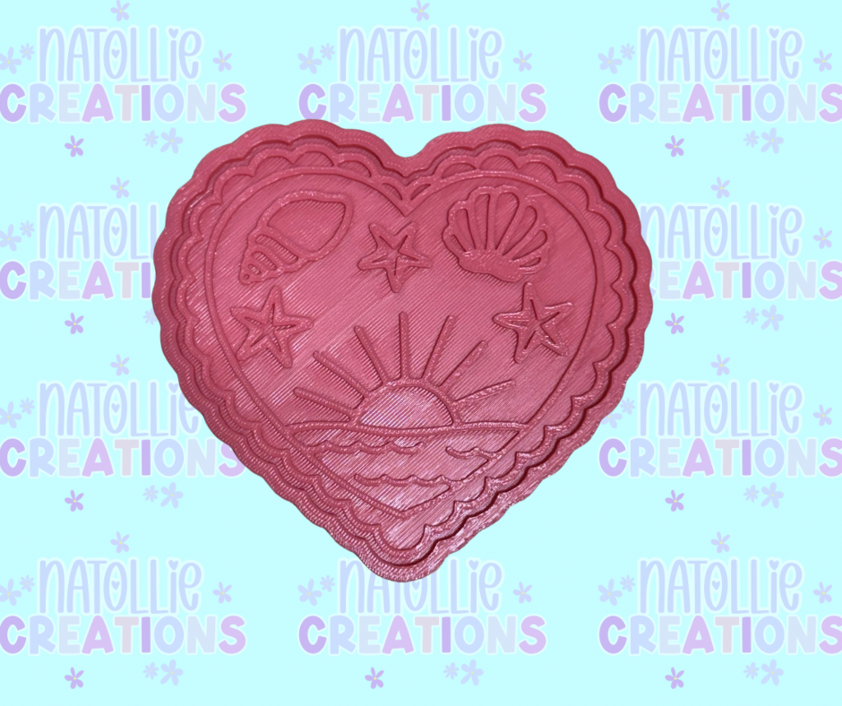 Beach Sunset Scallop Heart Insert Freshie Silicone Mold – natolliecreations